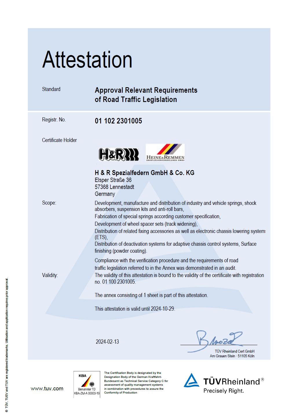 Customer service - H & R